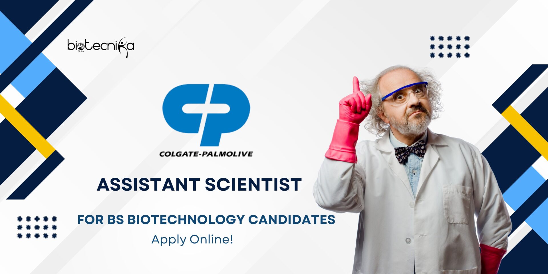 Colgate-Palmolive BS Biotechnology Job as an Assistant Scientist!
