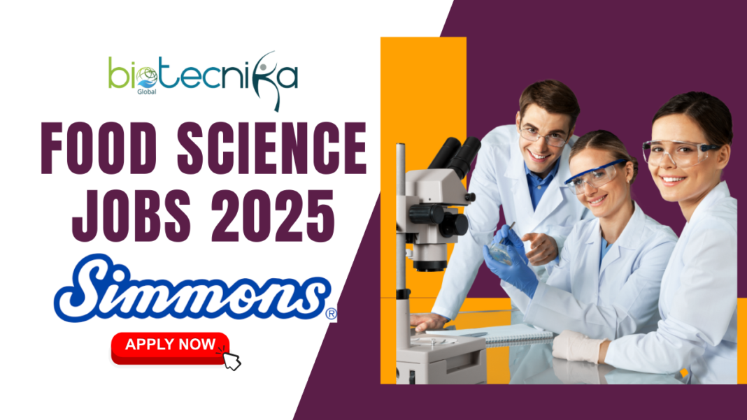Food Science Jobs 2025 Laboratory Technician job at Simmons