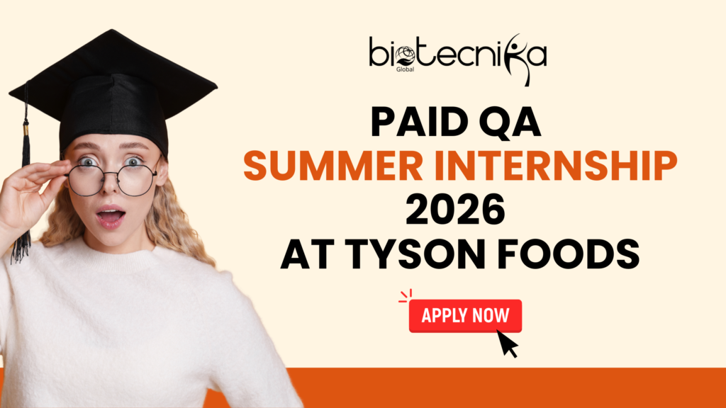 Paid Summer Internship 2026 at Tyson Foods | Apply Now