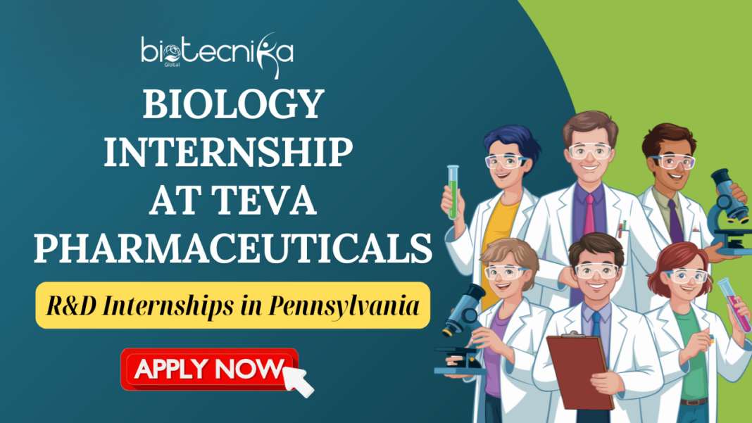 Biology Internship at Teva Pharmaceuticals | Apply Now