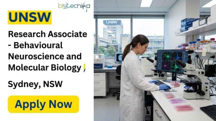 Research Associate Job at UNSW Sydney | Molecular Biology Role